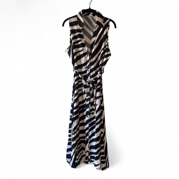 Kindred | Dresses | Kindred Black Cream Zebra Striped Button Down Dress ...